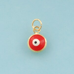 Gold Enamel Evil Eye Charms,round Jewelry,devil Eye Pendant for DIY ...