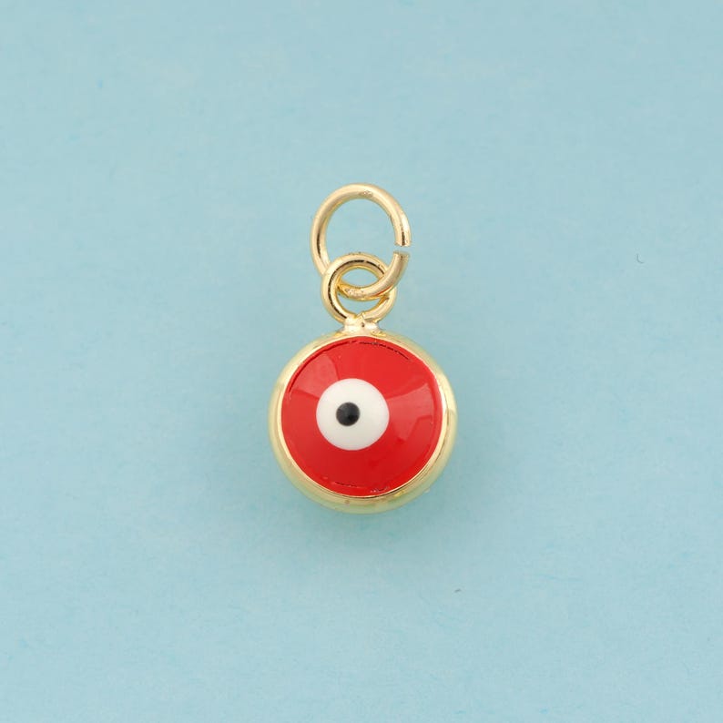 Gold Enamel Evil Eye Charms,round Jewelry,devil Eye Pendant for DIY ...