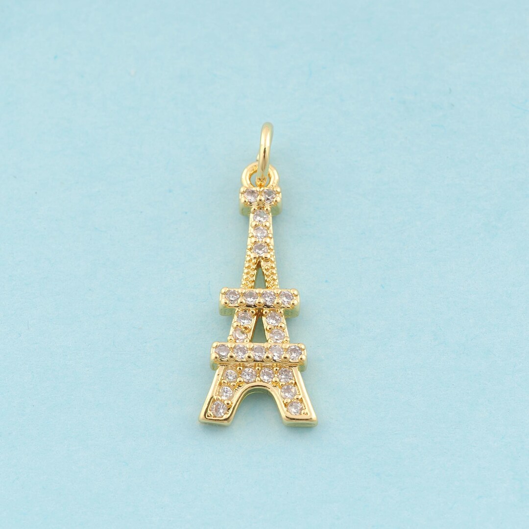 Gold CZ Eiffer Tower Charms,tower Jewelry,eiffer Tower Pendant for DIY ...