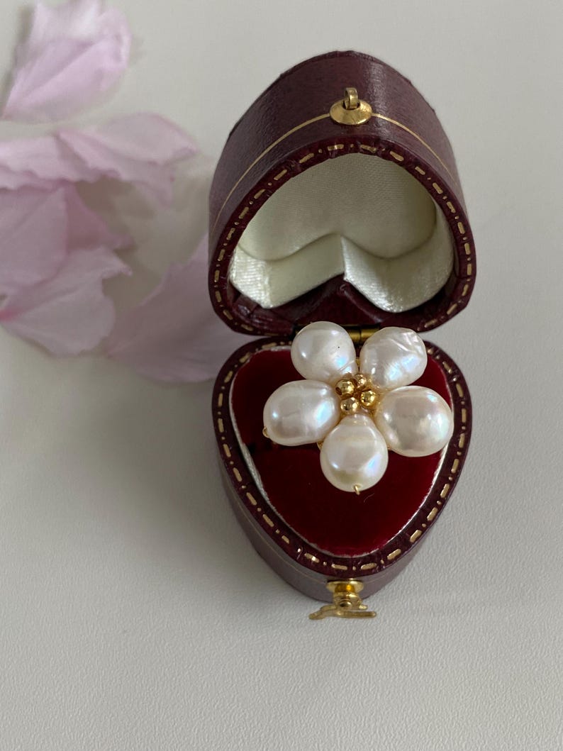 Baroque Pearl Spring Flower Ring – Natural Freshwater Petal Pearl ...