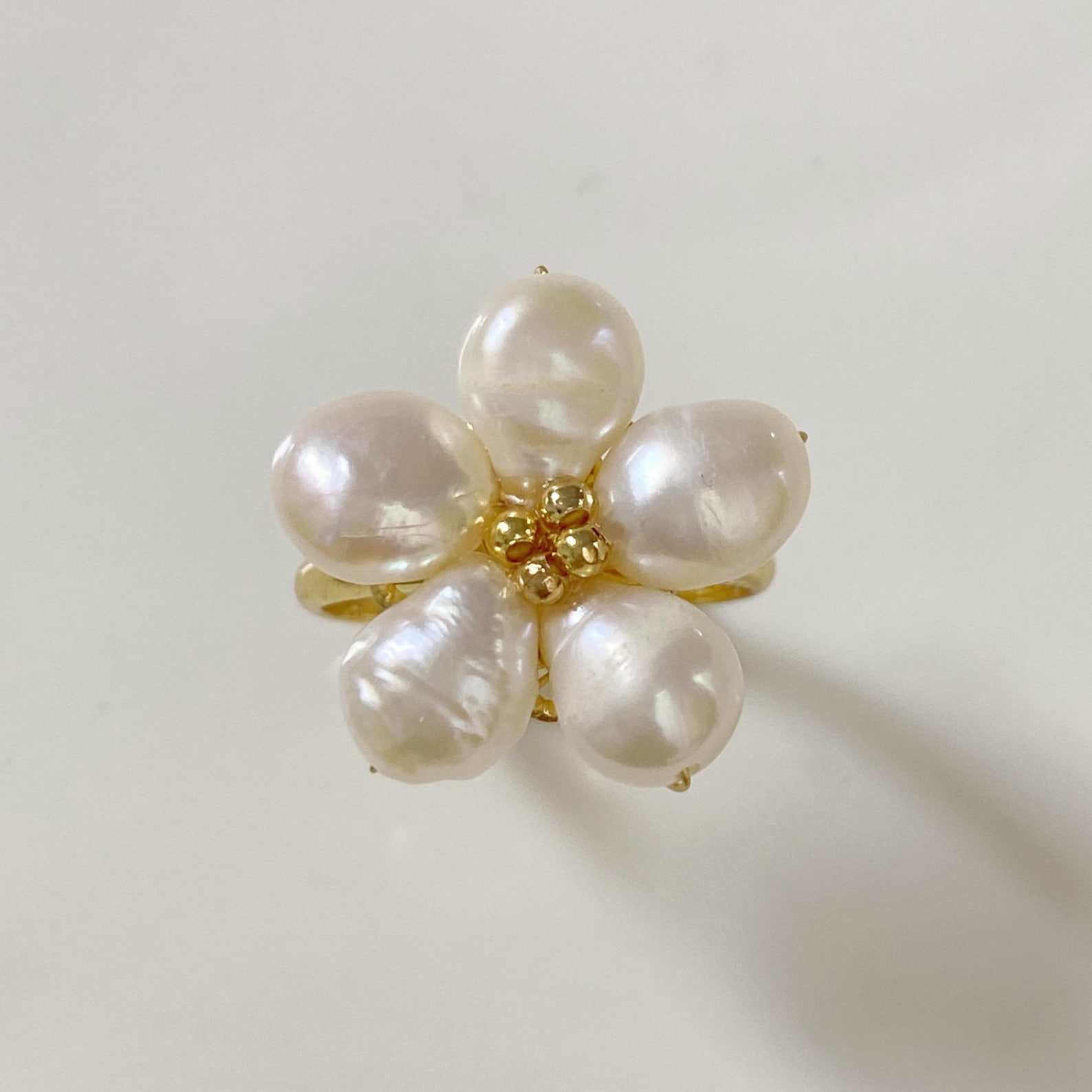 Baroque Pearl Spring Flower Ring – Natural Freshwater Petal Pearl ...