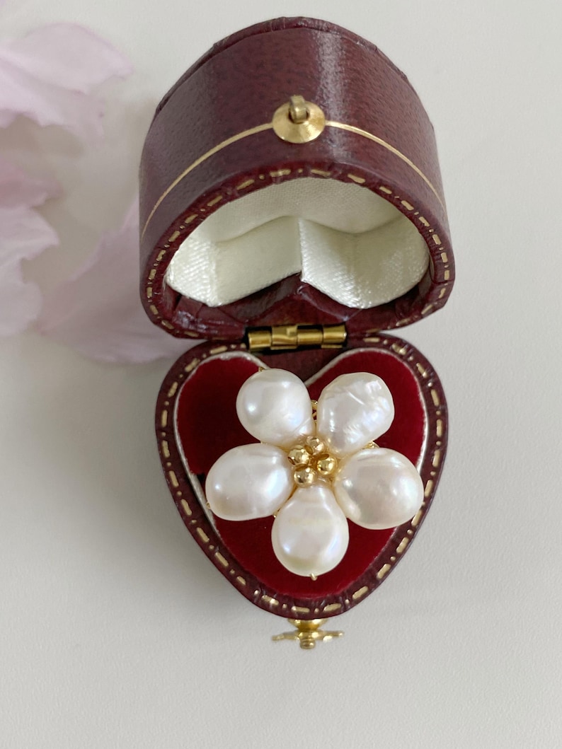 Baroque Pearl Spring Flower Ring – Natural Freshwater Petal Pearl ...