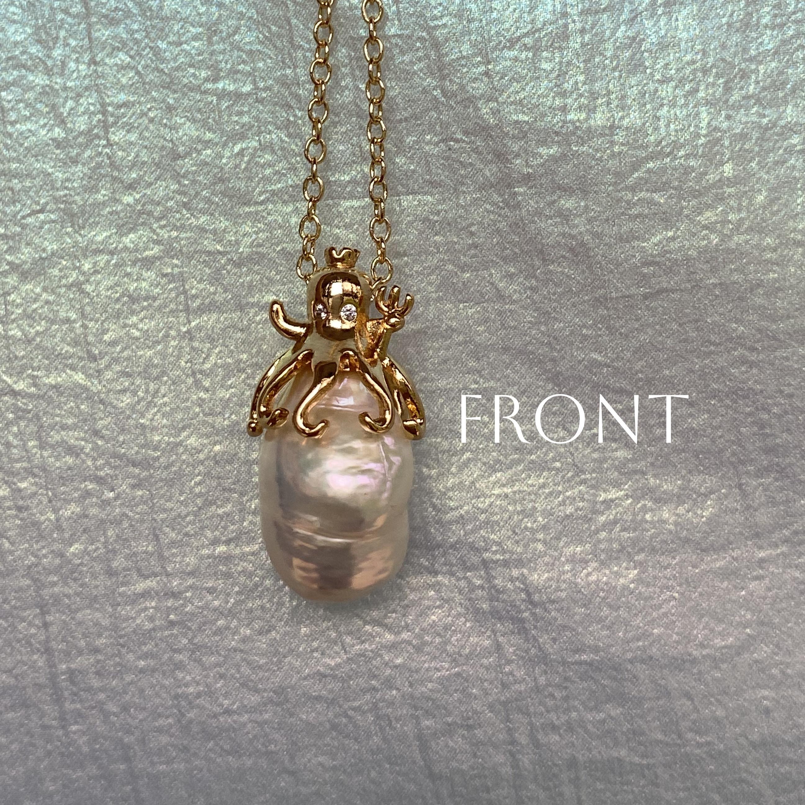 Octavia — the Pearl Octopus Pendant Necklace – Baroque Pearl Pendant ...