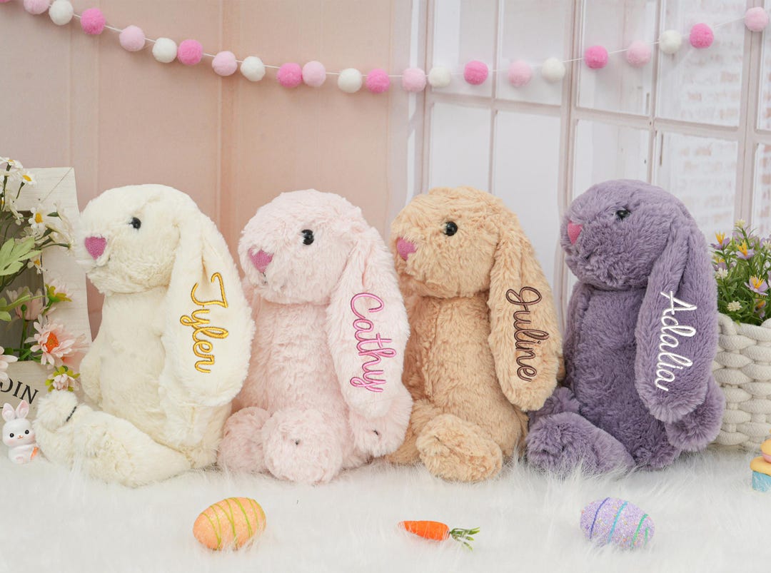 Monogrammed Bunny，personalized Plush Bunny Rabbit,stuffed Bunny Doll ...
