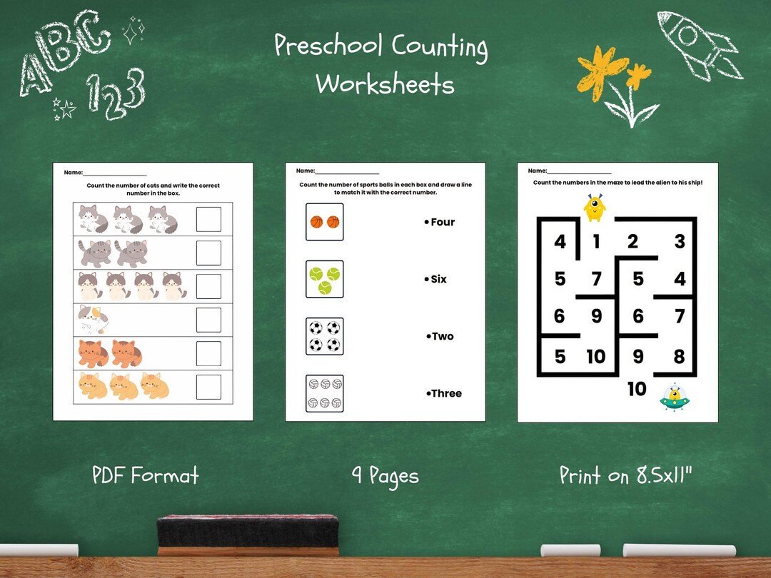 Learn to Count, Kindergarten, Matching, Counting, Preschool Math ...