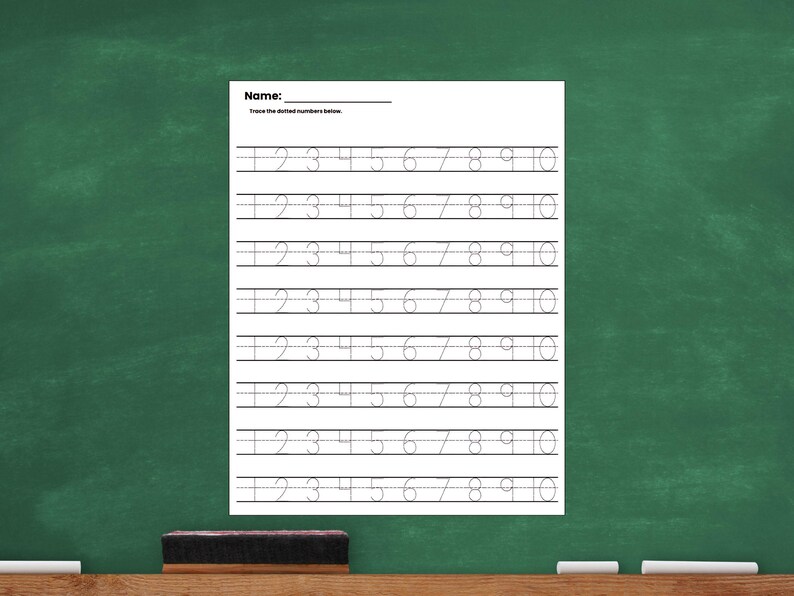 Number Tracing Worksheets, Number Writing Practice, Homeschool, 1-10 ...