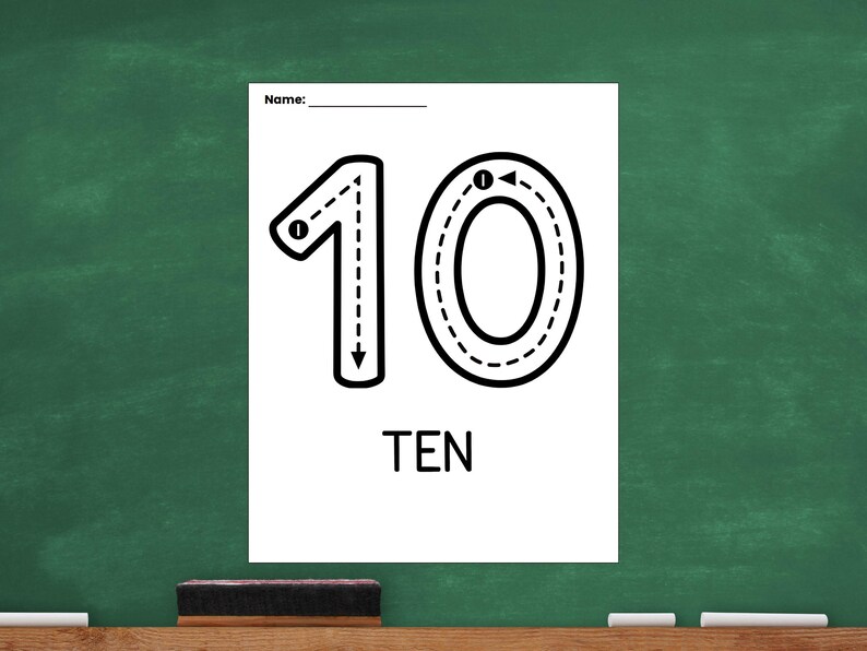 Number Tracing Worksheets, Number Writing Practice, Homeschool, 1-10 ...