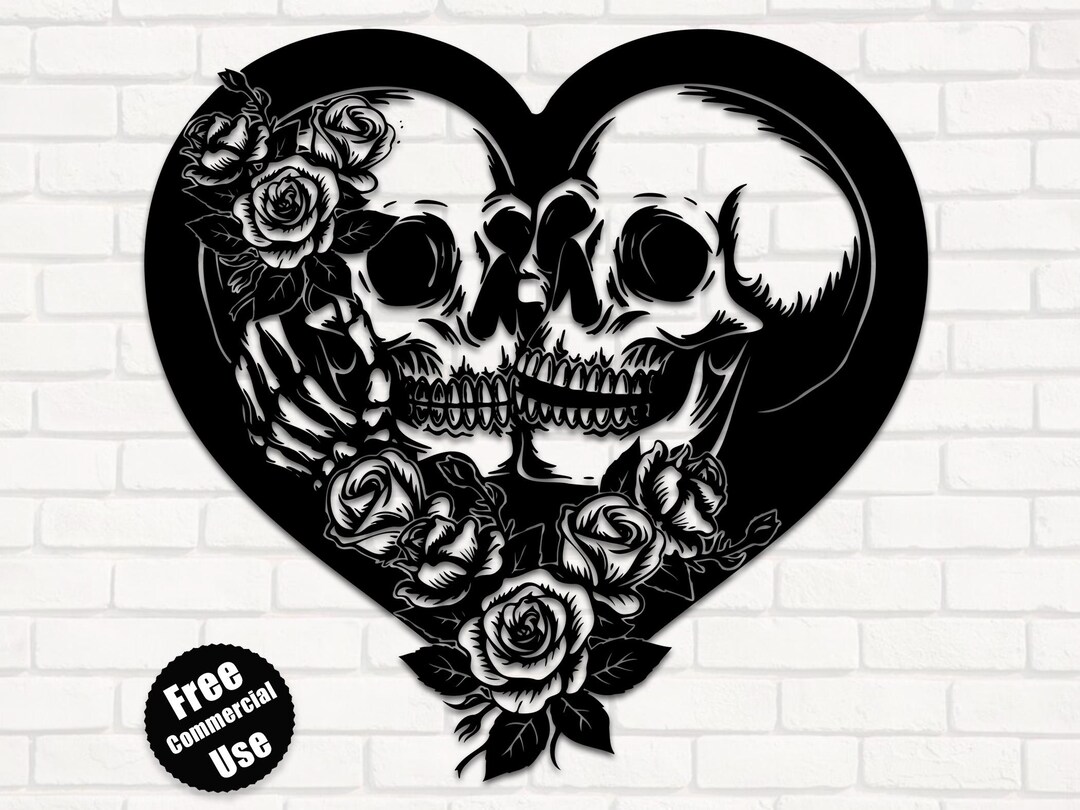 Skull Lovers Svg, Gothic Skeleton Png, Skull Clipart, Skull Svg, Lovers ...