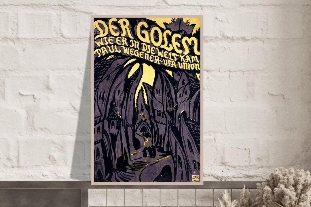 The Golem 1914 Vintage Cinema Print Poster Film Movie Der Golem German ...