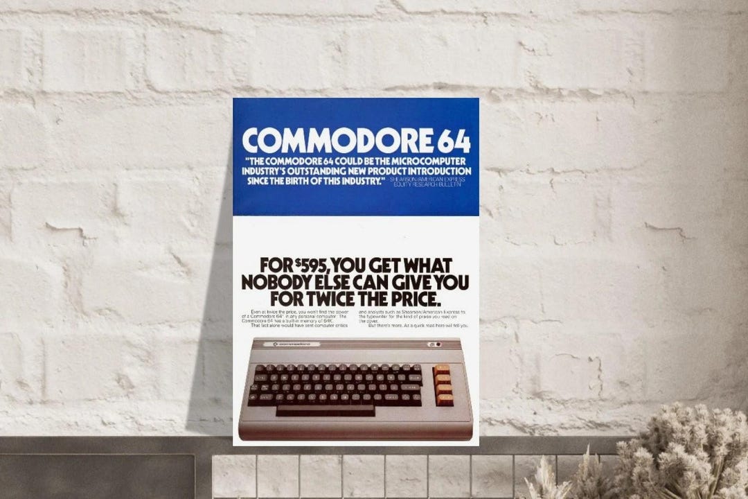 Commodore 64 Computer Retro 80s Poster Print Promo Promotional ...