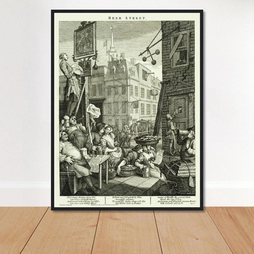 Beer Street 1751 William Hogarth Vintage Poster Print Wall Art Deco ...