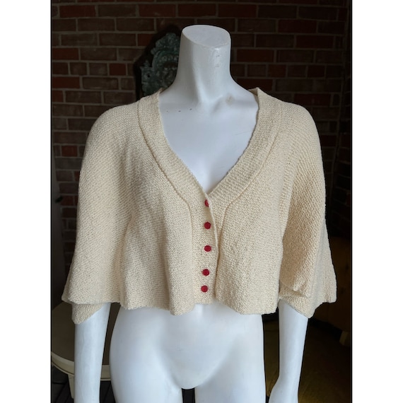 1950s Cropped Knit Capelet - Gem