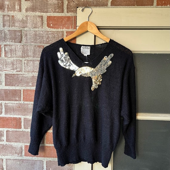 1970s Sequin Bird Sweater - Gem