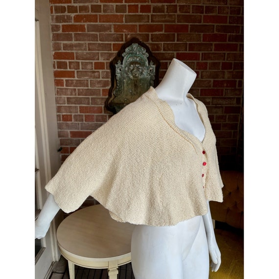 1950s Cropped Knit Capelet - Gem
