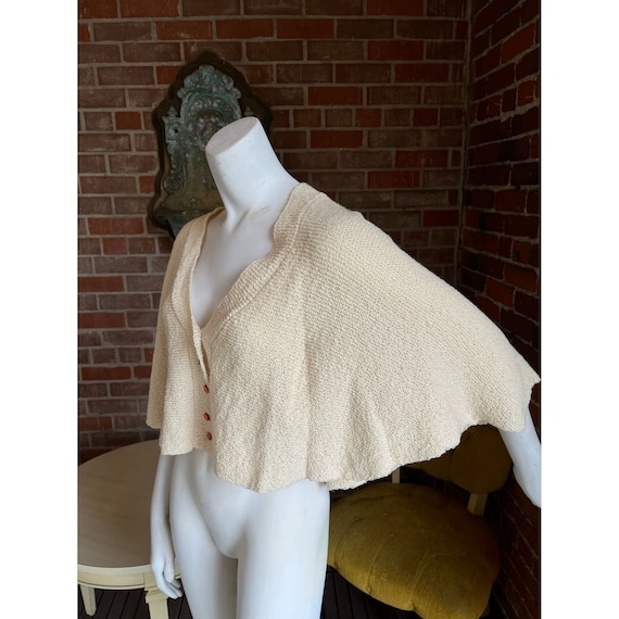1950s Cropped Knit Capelet - Gem