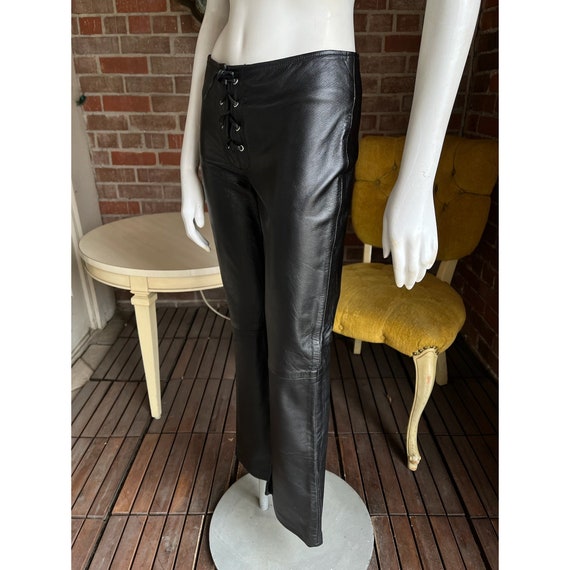 1990s Low Rise Leather Pants - Gem