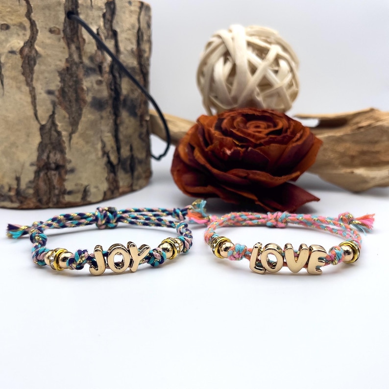 A-Z Alphabet Charms Personalized Letter Bracelet With Braided String - Etsy