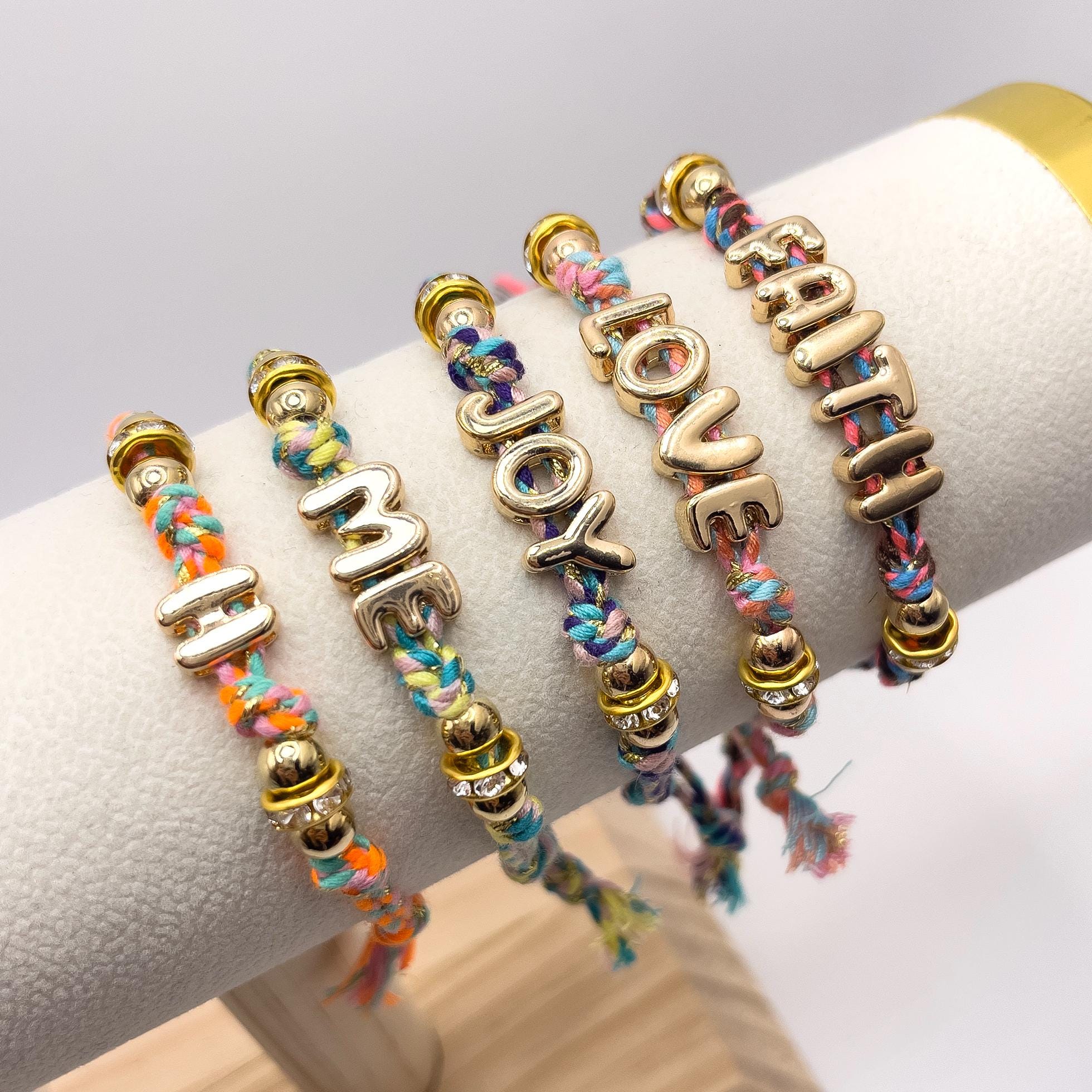 A-Z Alphabet Charms Personalized Letter Bracelet With Braided String - Etsy