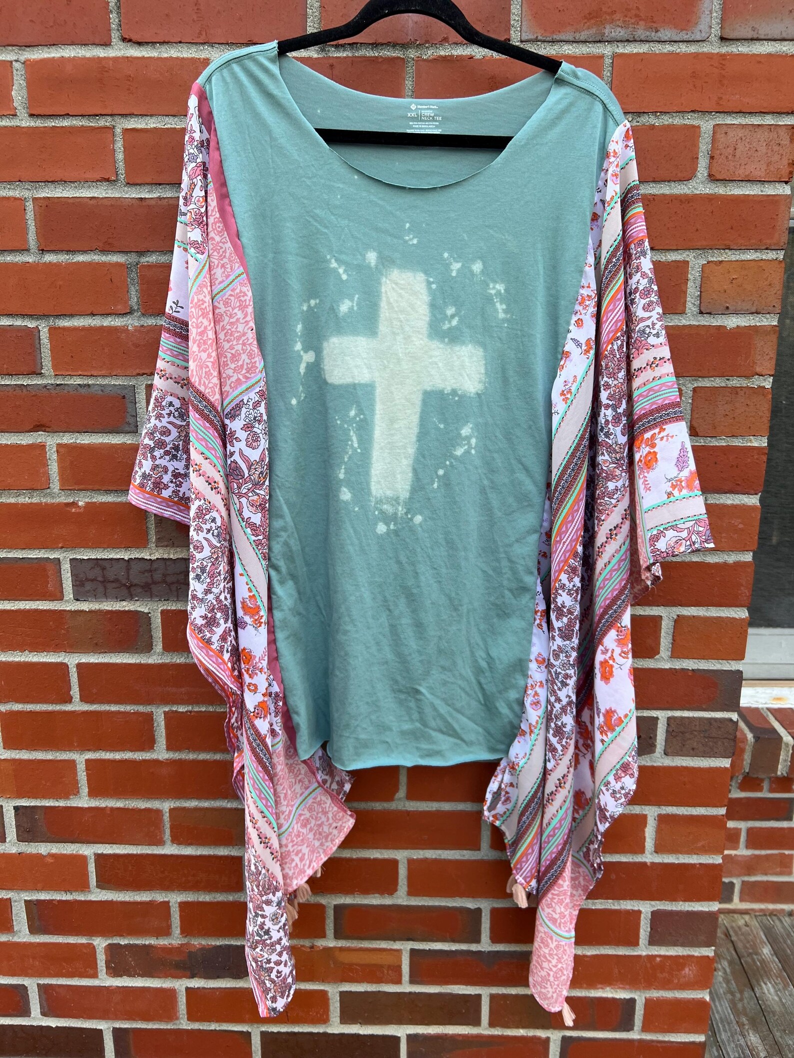 Easter Cross Boho Upcycled Blouse Poncho Style - Etsy