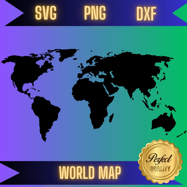 World Map Svg, World Map SVG Laser Cut Vector, World Map Png, World Map ...