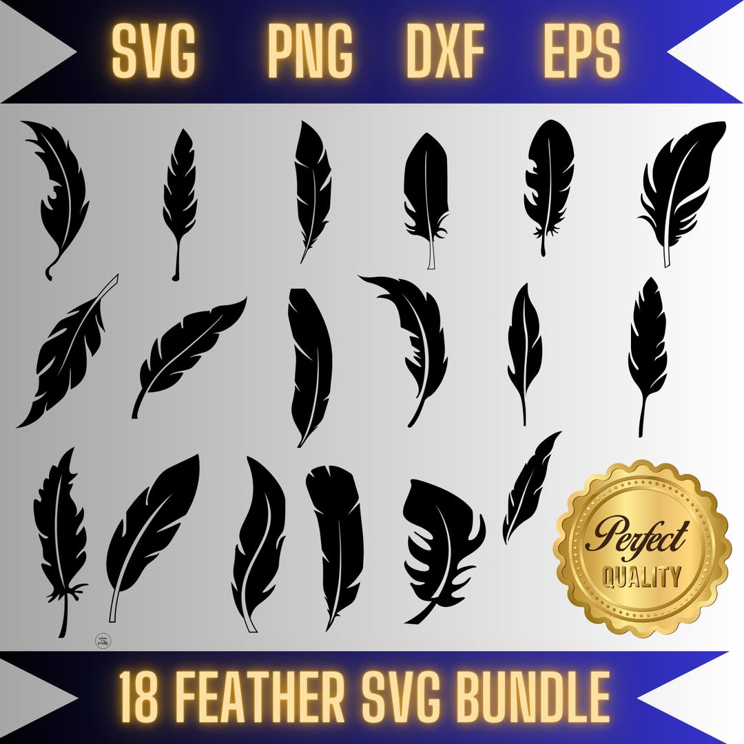 Feather Svg Bundle, Feather Birds Svg, Feathers Silhouette, Boho ...