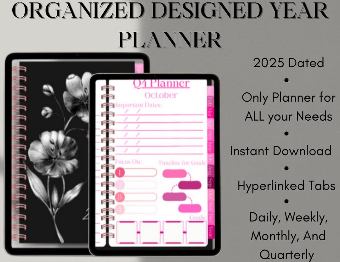 2025 Pretty in Pink Digital Planner, Goodnotes Planner, iPad and ...