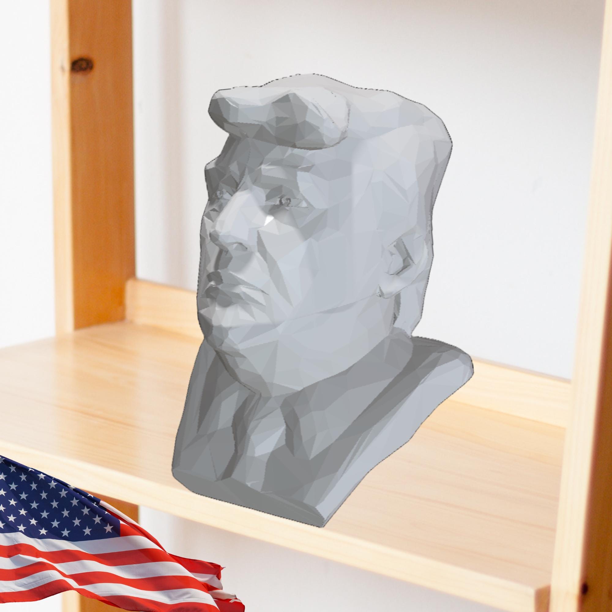 Trump Poly-style 3D STL File for 3D Printing - Low-poly Artistic Style ...
