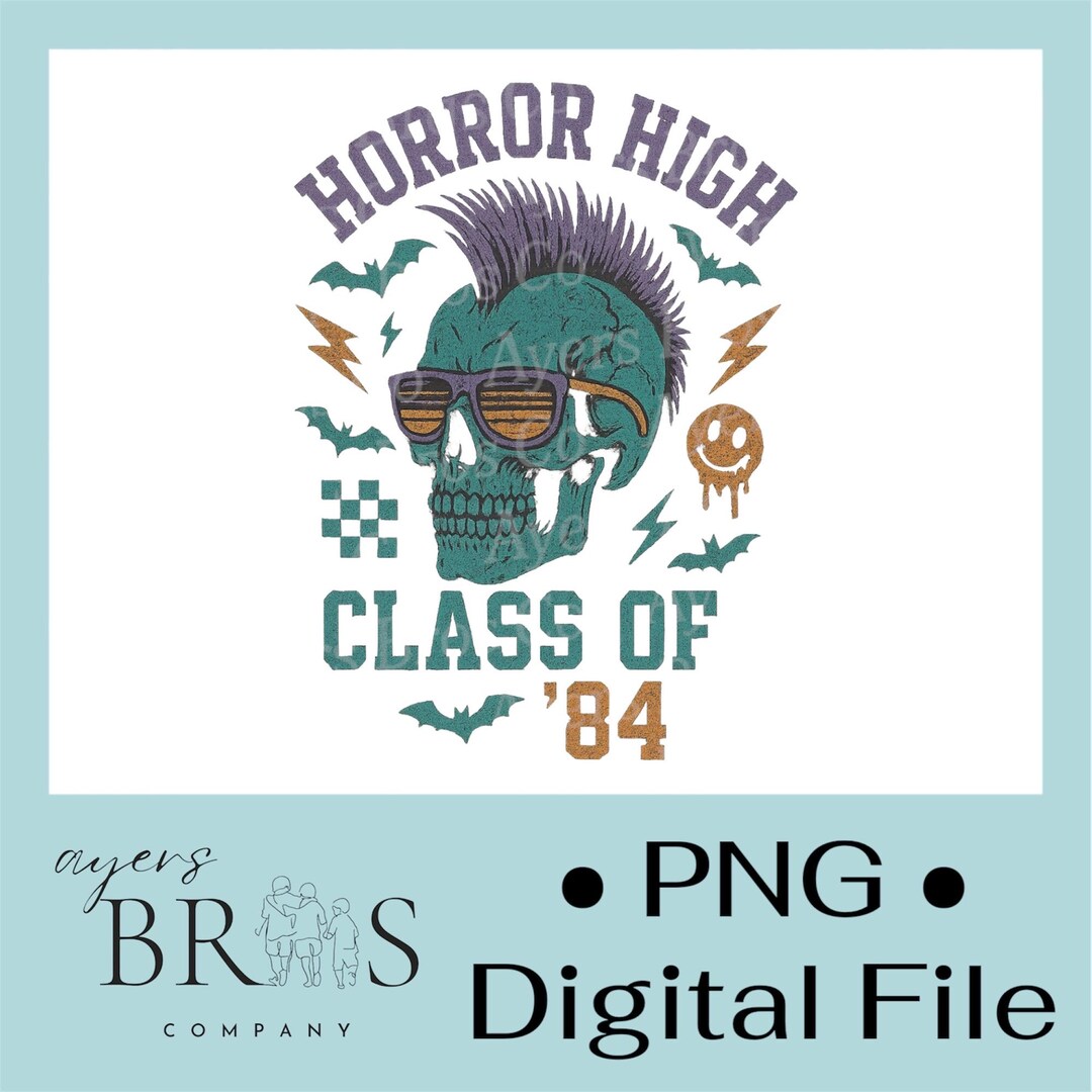 Horror High Mohawk Rocker Skull PNG File Transfer Digital Download - Etsy