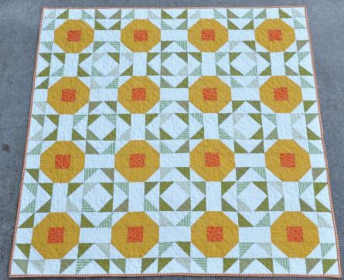 Digital PDF Pattern Basket of Marigolds Quilt - Etsy