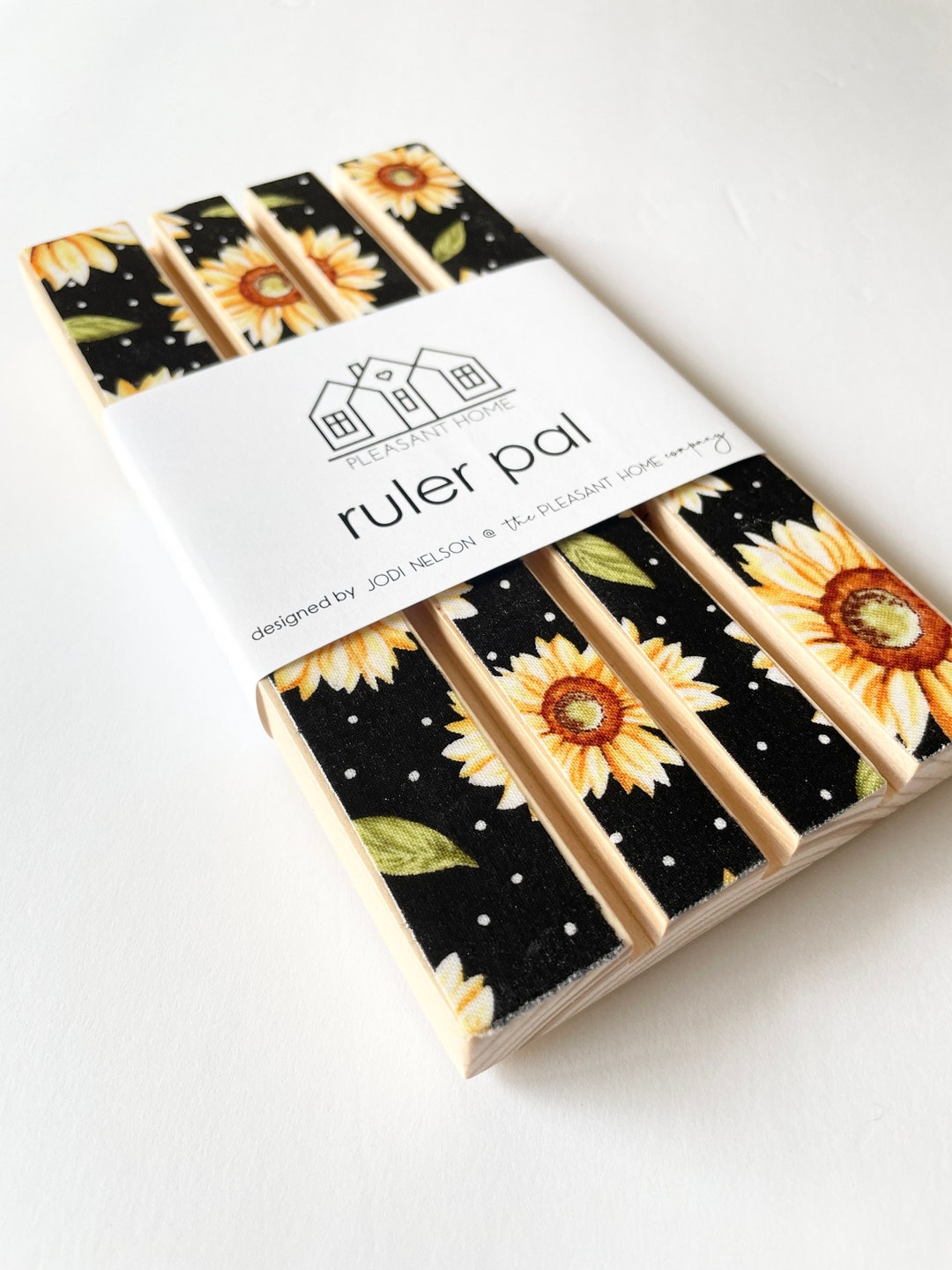 Ruler Pal Quilt Ruler Template Holder Covered With Black and Yellow ...