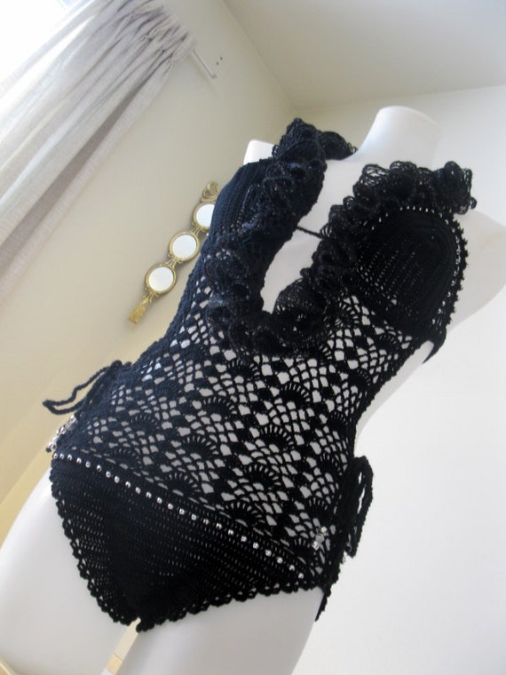 Items Similar To Crochet 1 Piece Swimsuit Monokini Bikini Top Swim