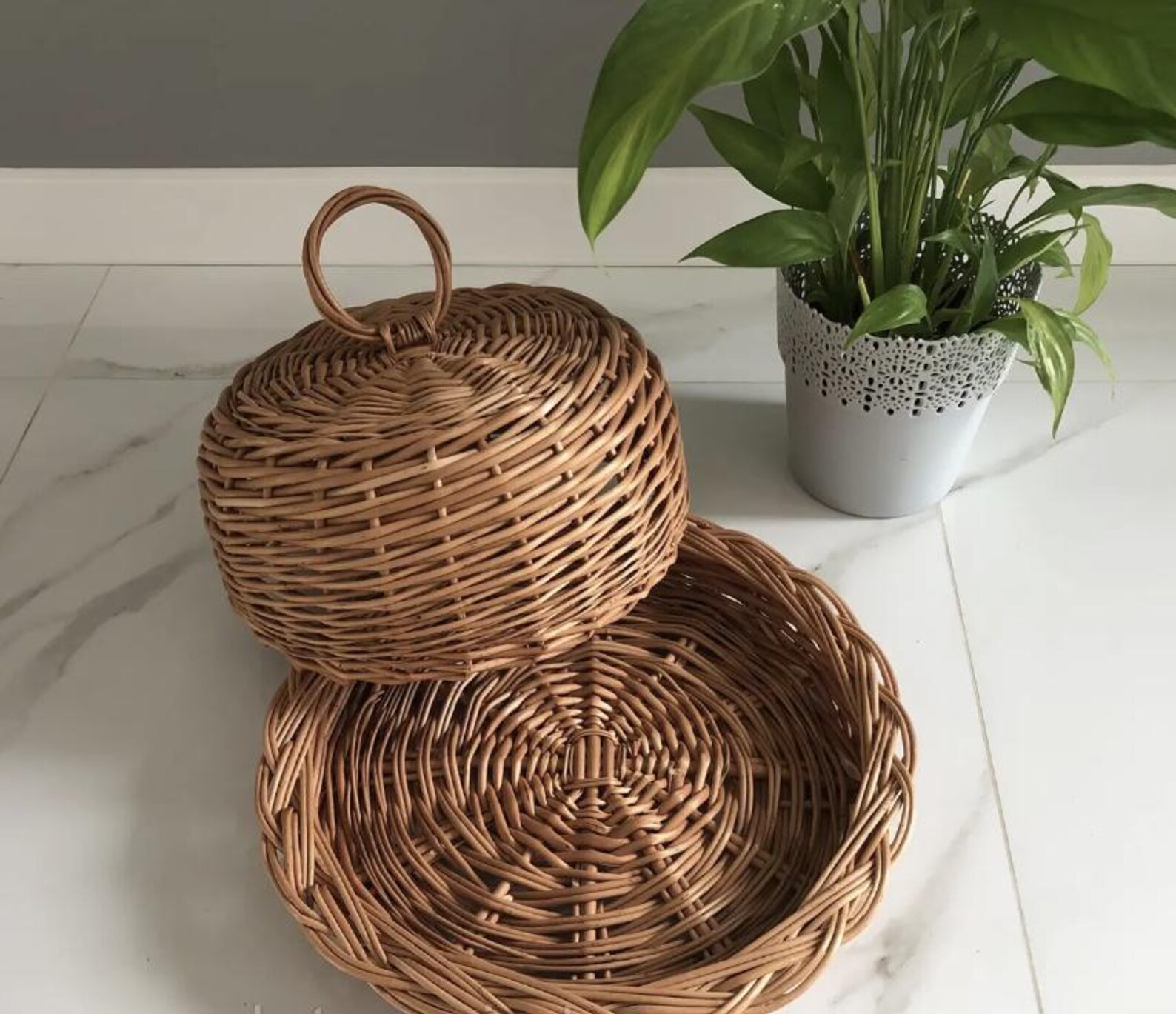 Wicker Small Box Wooven Snack Box Wooden Storage Basket for Bread ...