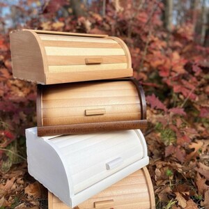 Ombre Eco Wood Bread Box Natural Wood Kitchen Organiser Rustic ...