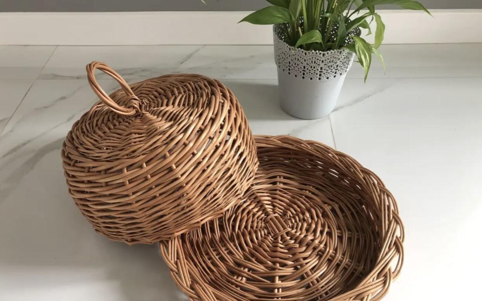 Wicker Small Box Wooven Snack Box Wooden Storage Basket for Bread ...