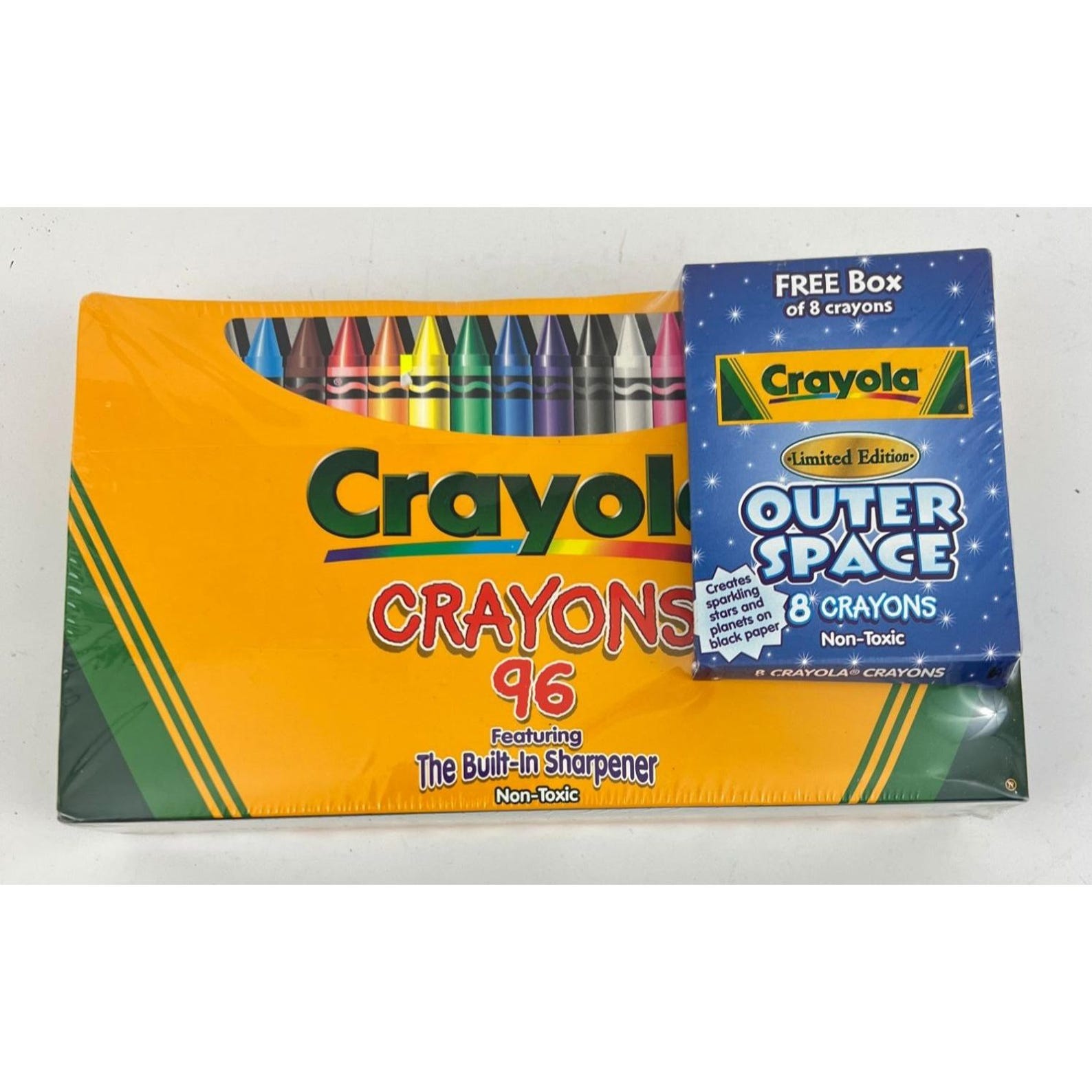 VTG Crayola Big Box of Crayons-w/ Sharpener NEW 96 Colors 2001 Outer ...