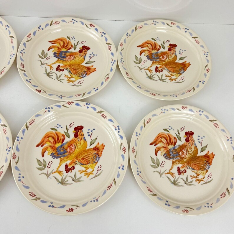 Corelle Country Morning Rooster Salad Plates - Set of 8 - Etsy