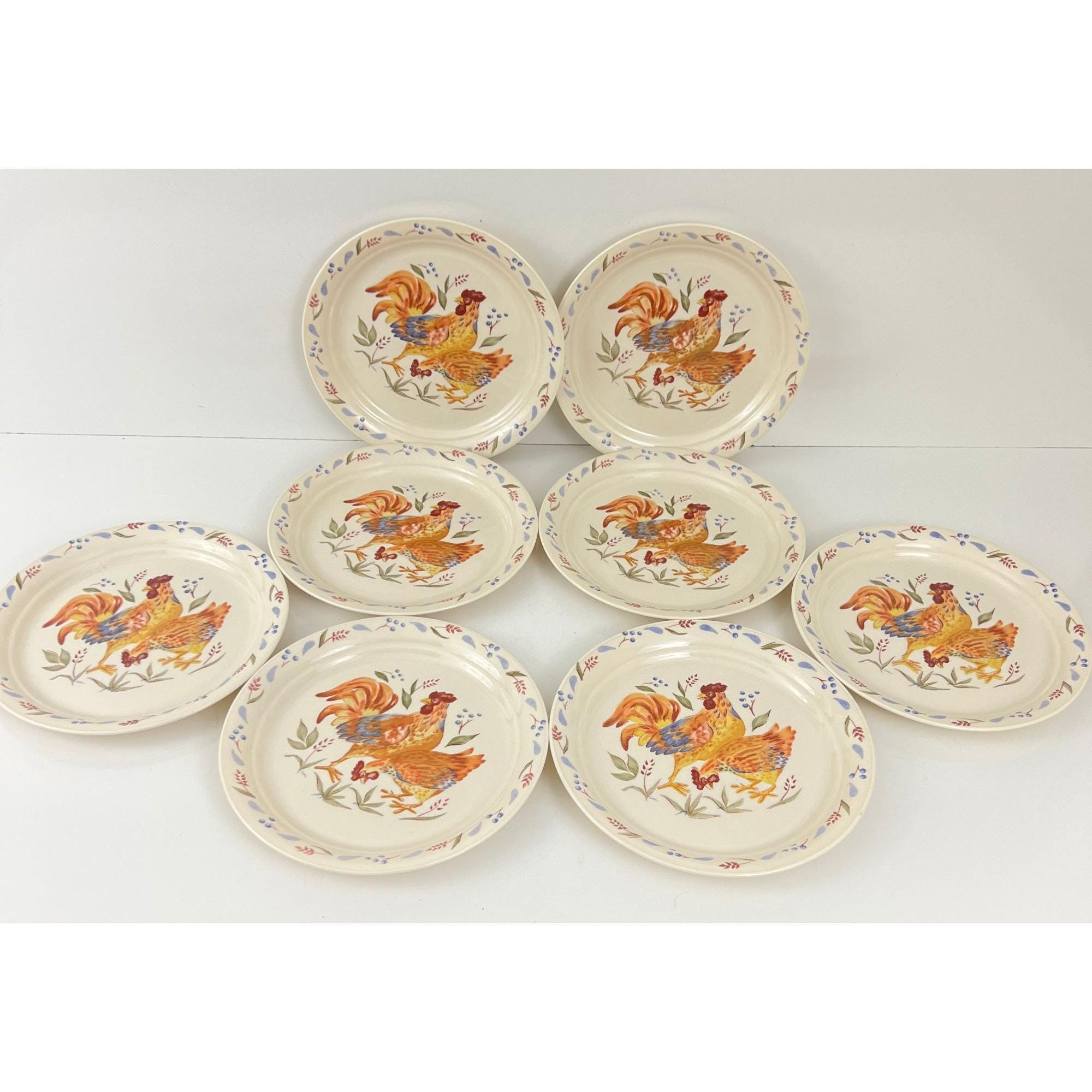 Corelle Country Morning Rooster Salad Plates - Set of 8 - Etsy