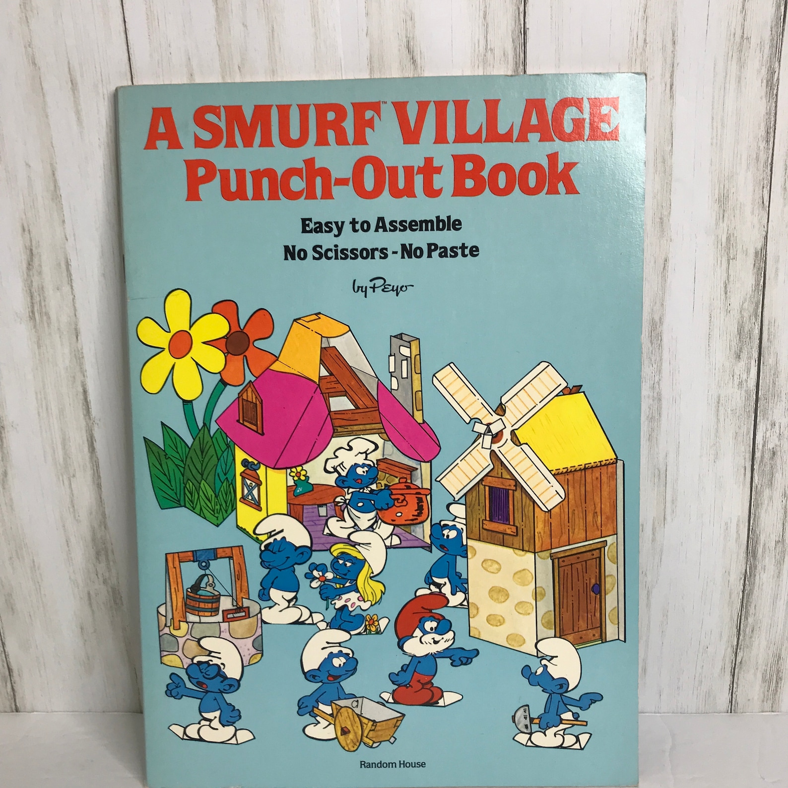 Smurf Village Punch-out Book by Peyo 1982 - Etsy
