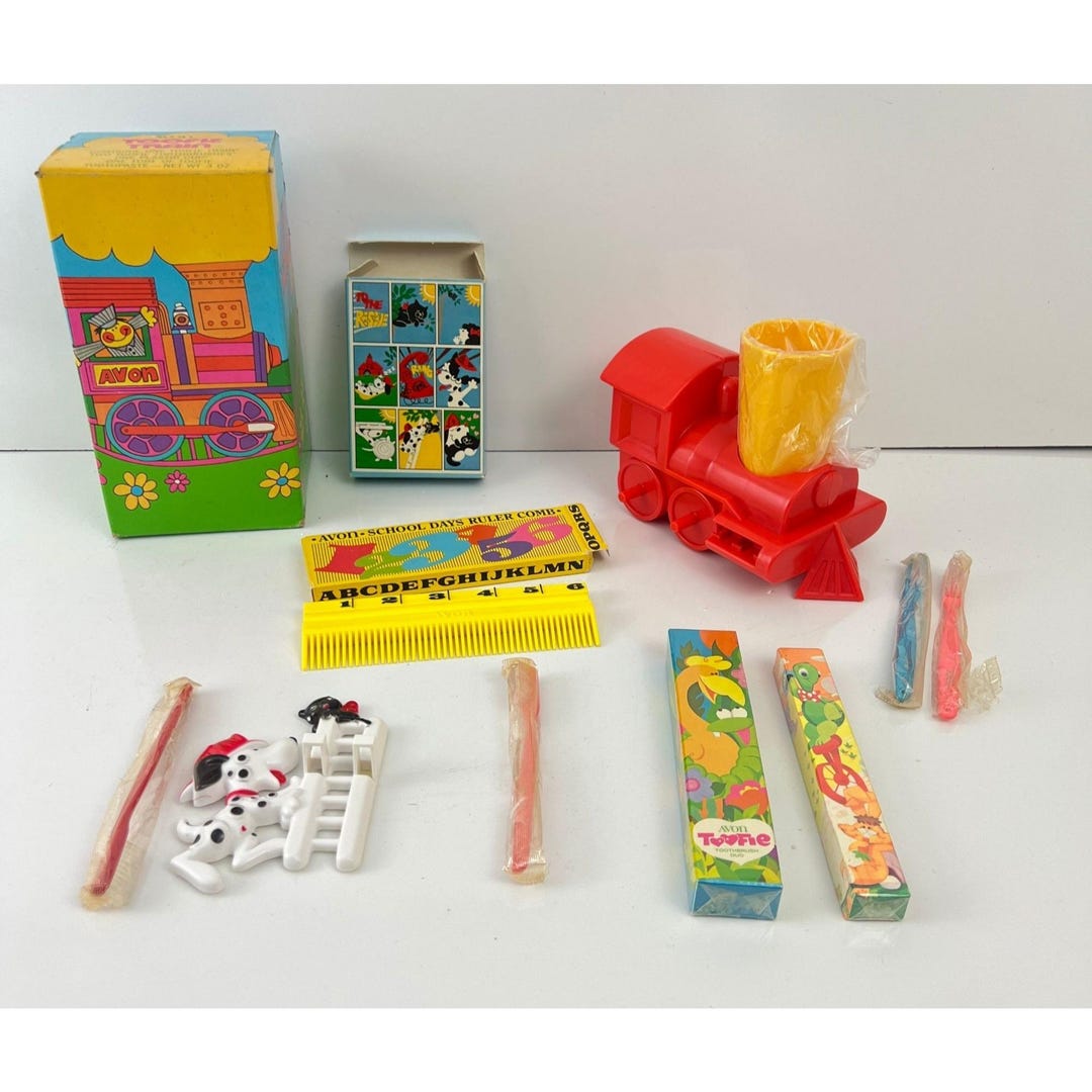 Vintage Avon Toofie Train Toothbrushes Brush Holders Cup and Comb - Etsy
