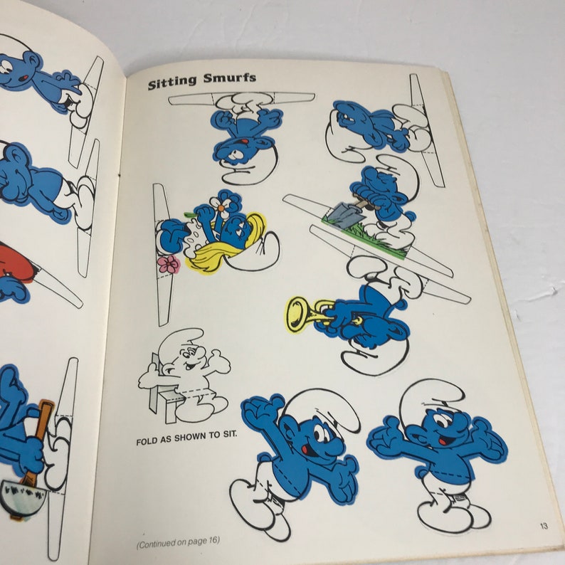 Smurf Village Punch-out Book by Peyo 1982 - Etsy