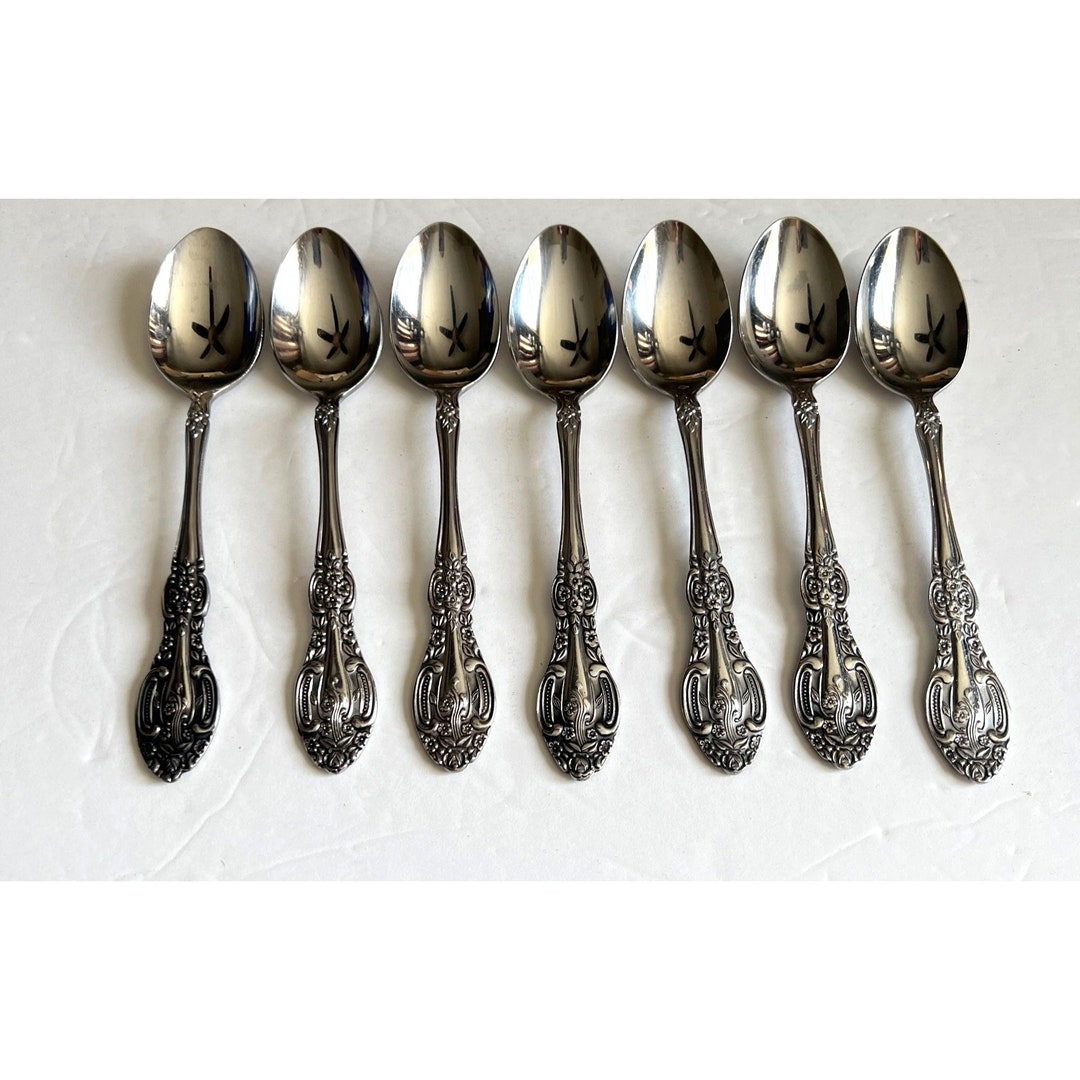 Springtime Stainless Flatware 7 Teaspoons Vintage Japan Floral - Etsy