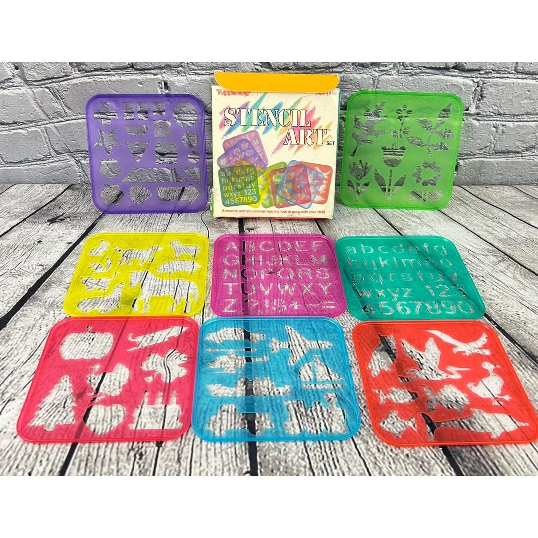 Tupperware Vintage Tuppertoys Stencil Art Set With Original Box - Etsy