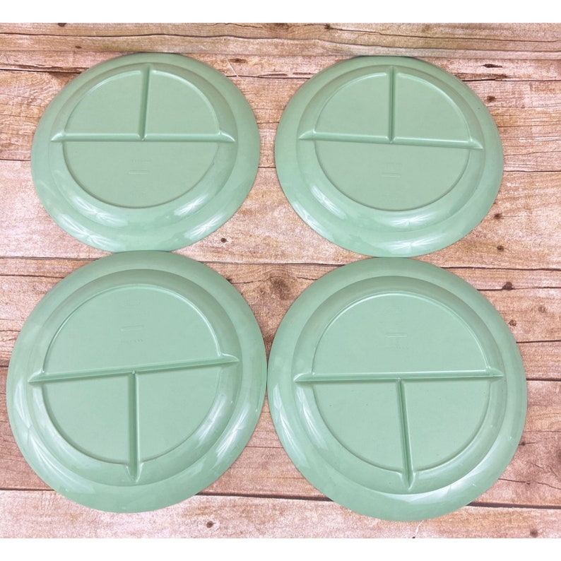 Tupperware Vintage Millionaire Line Pastel Green Divided Plates 1950s ...
