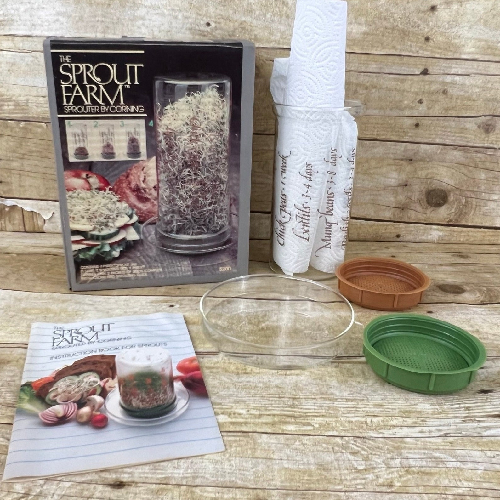 Corning SPROUT FARM Sprouter Set Jar Screens Drainer Dish - Etsy