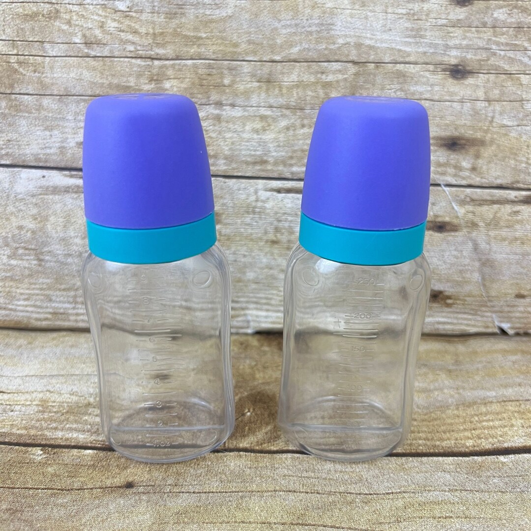 Tupperware Baby Doll Contour Bottles Mini Purple Blue Tuppertoys 4 1/2 ...