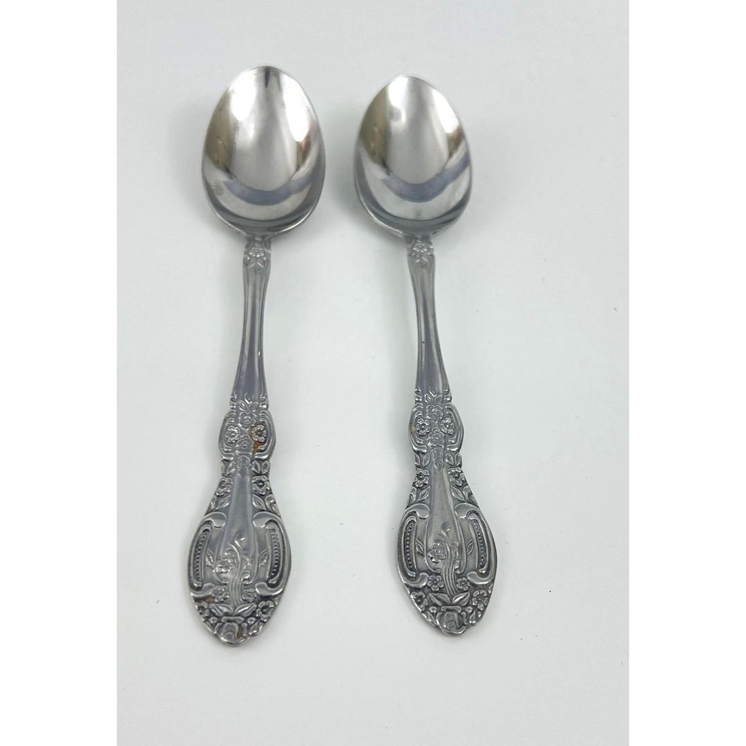 Springtime Stainless Flatware 2 Teaspoons Vintage Japan Floral - Etsy
