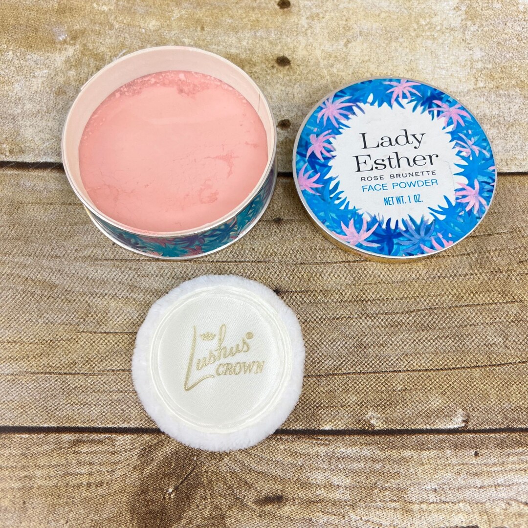 Vintage Lady Esther Rose Brunette Face Powder With Puff 1 Oz Unused ...