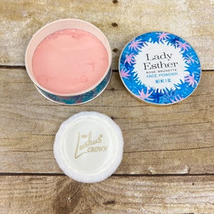 Vintage Lady Esther Rose Brunette Face Powder With Puff 1 Oz Unused ...