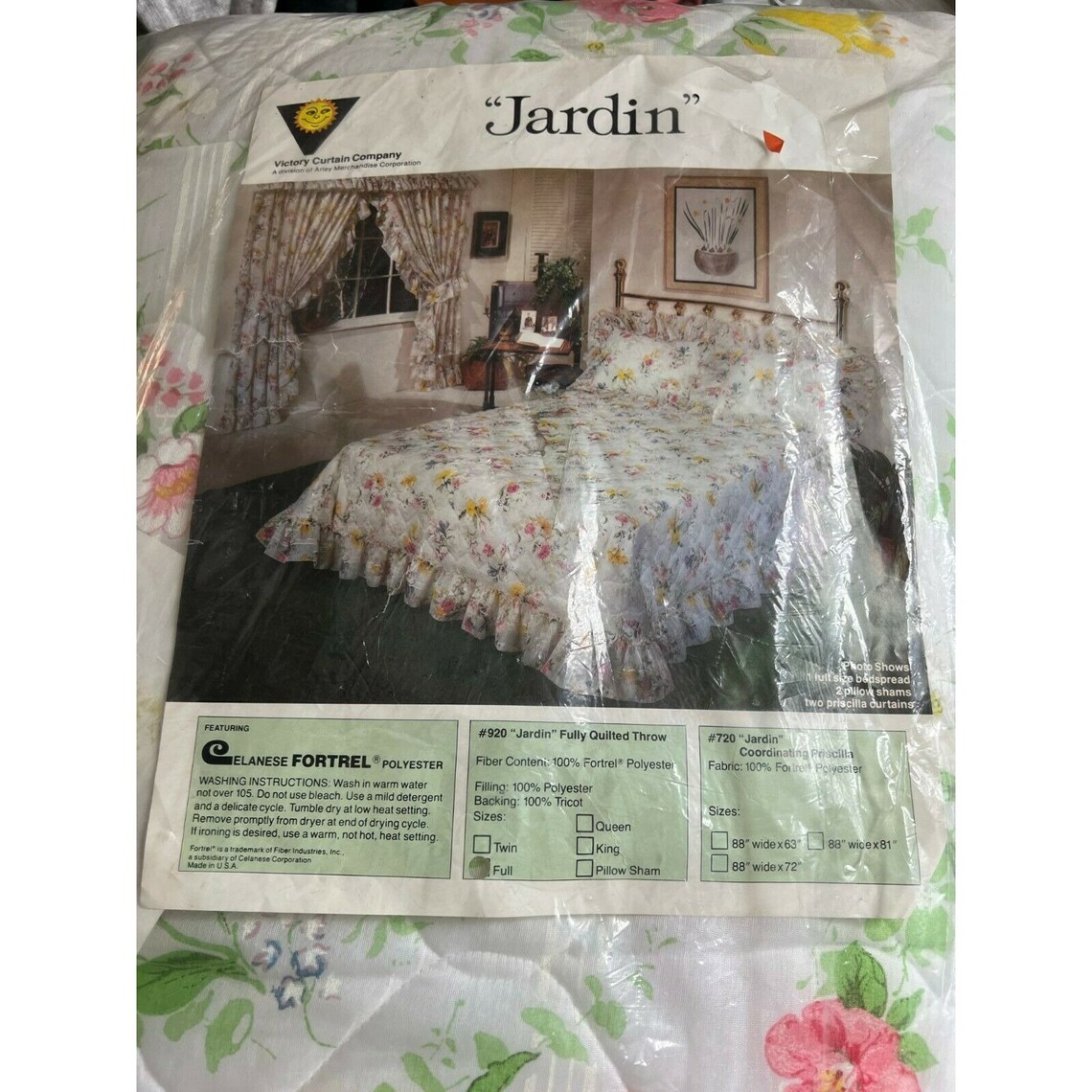 Vintage Quilted Ruffle Floral Bedspread Full Size Polyester - Etsy