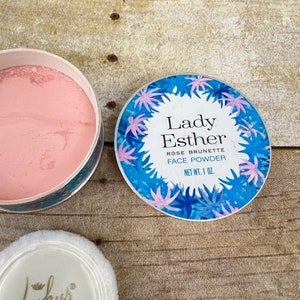 Vintage Lady Esther Rose Brunette Face Powder With Puff 1 Oz Unused ...